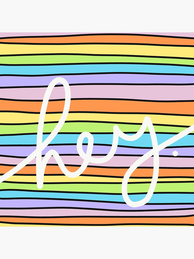 "Hey." Sticker by gracie-doodles | Redbubble