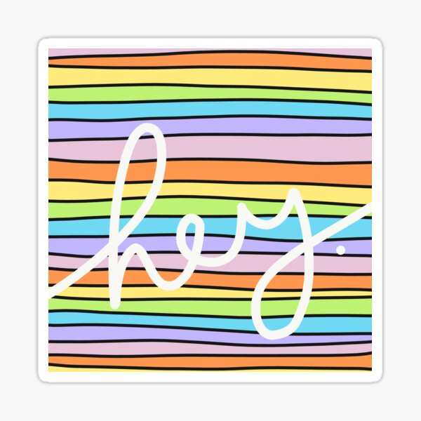 "Hey." Sticker by gracie-doodles | Redbubble