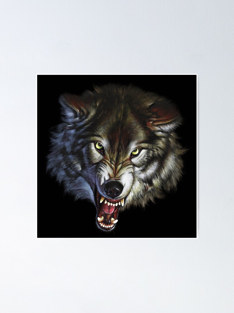 "Fierce Wolf" Poster by Salmoneggs | Redbubble