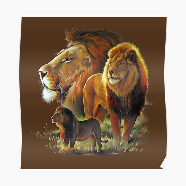"Lions" Poster for Sale by Salmoneggs | Redbubble