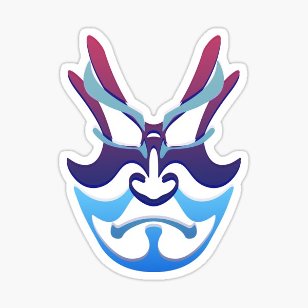 "Japanese kabuki mask" Sticker for Sale by Blacklinesw9 | Redbubble