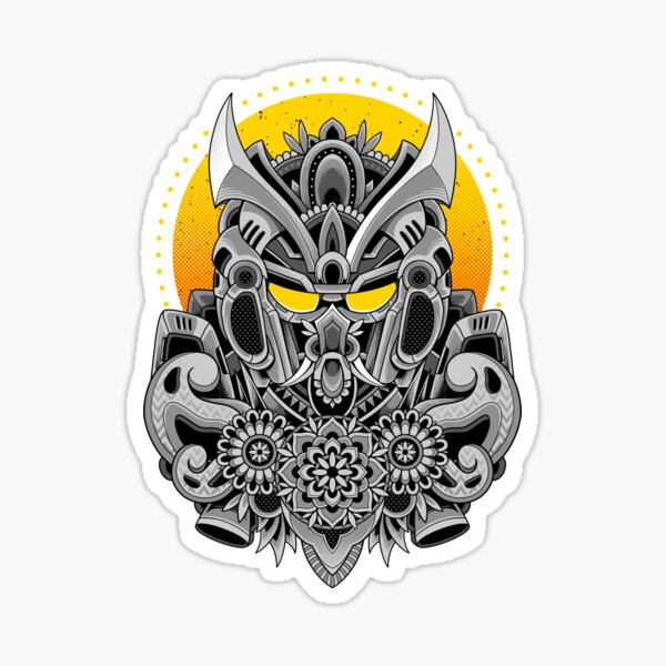 "Oni Mecha" Sticker for Sale by GODZILLARGE | Redbubble