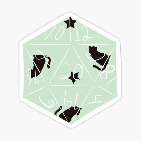 "Cat D20" Sticker by CelticWolfArt | Redbubble