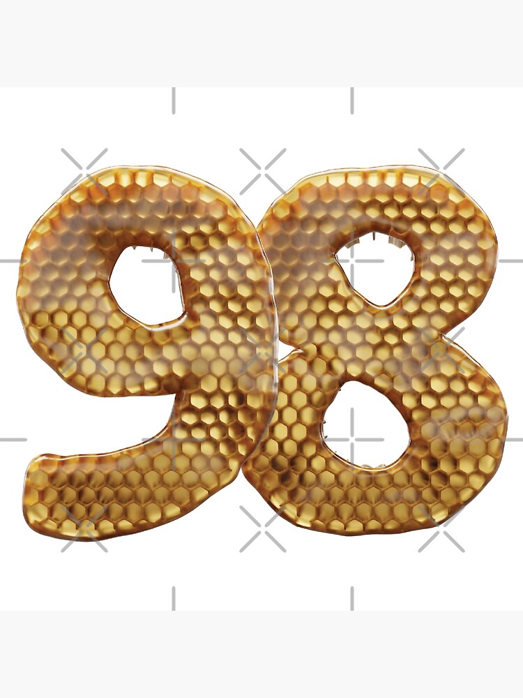 "98 Number 3d Honey Numbers Font" Poster by HelloFromAja | Redbubble