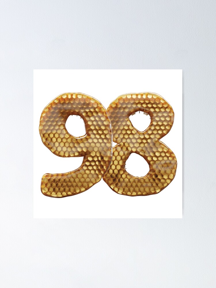 "98 Number 3d Honey Numbers Font" Poster by HelloFromAja | Redbubble