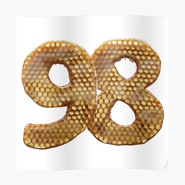 "98 Number 3d Honey Numbers Font" Poster by HelloFromAja | Redbubble