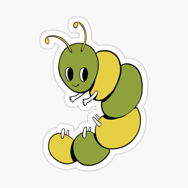 "Caterpillar Cutie" Sticker by enbosak | Redbubble