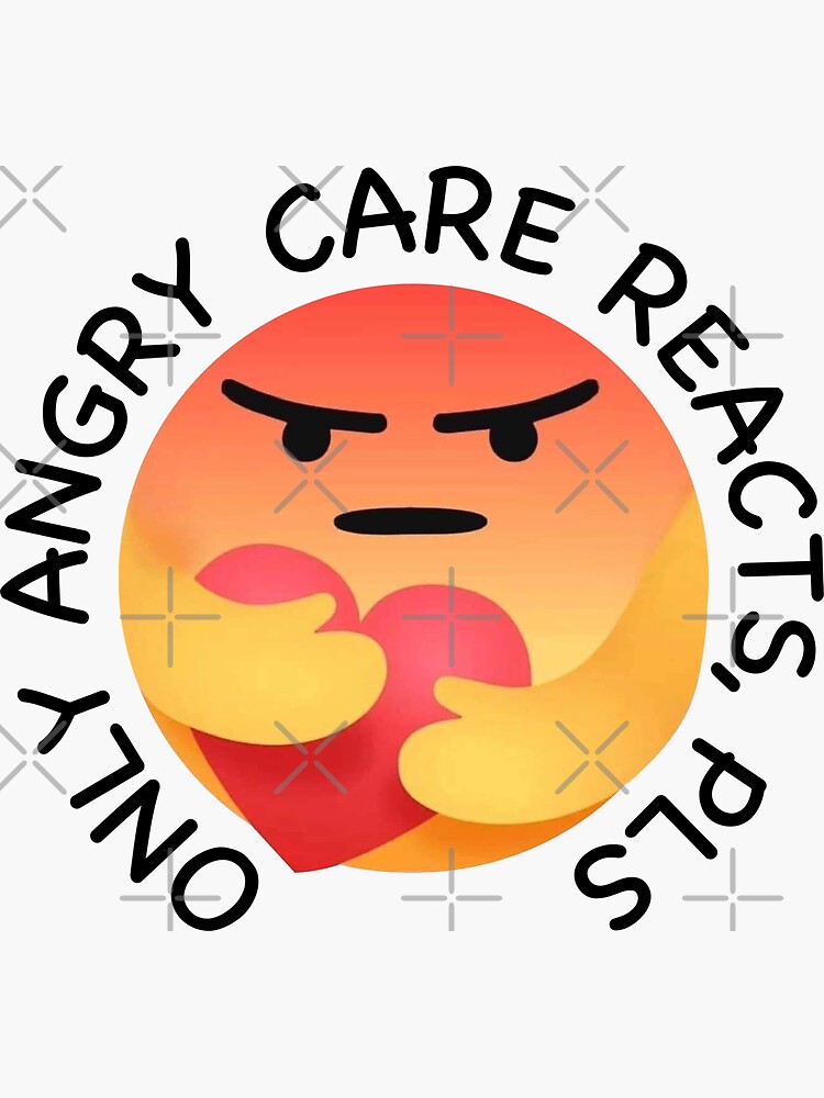 "Angry Care React" Sticker for Sale by majkenk | Redbubble