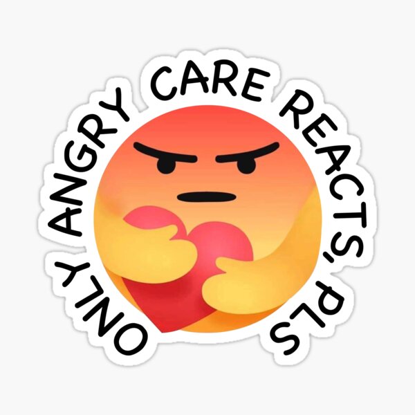 "Angry Care React" Sticker for Sale by majkenk | Redbubble