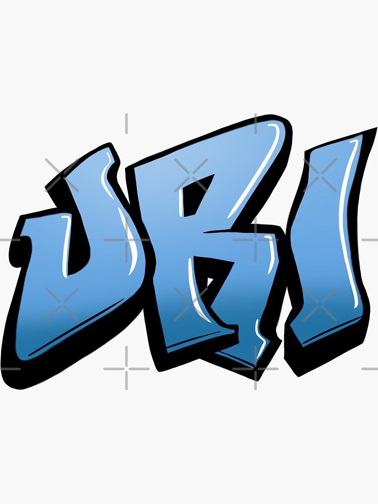 "URI graffiti font" Sticker for Sale by enbosak | Redbubble
