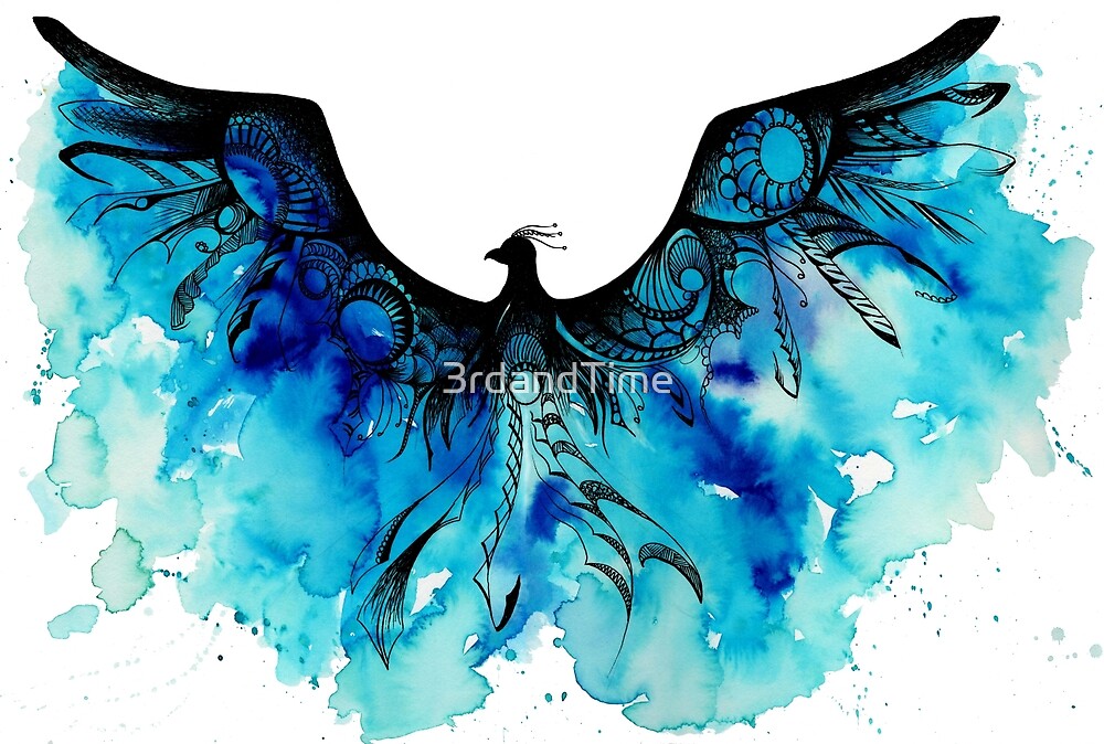 "Blue Phoenix" by 3rdandTime | Redbubble