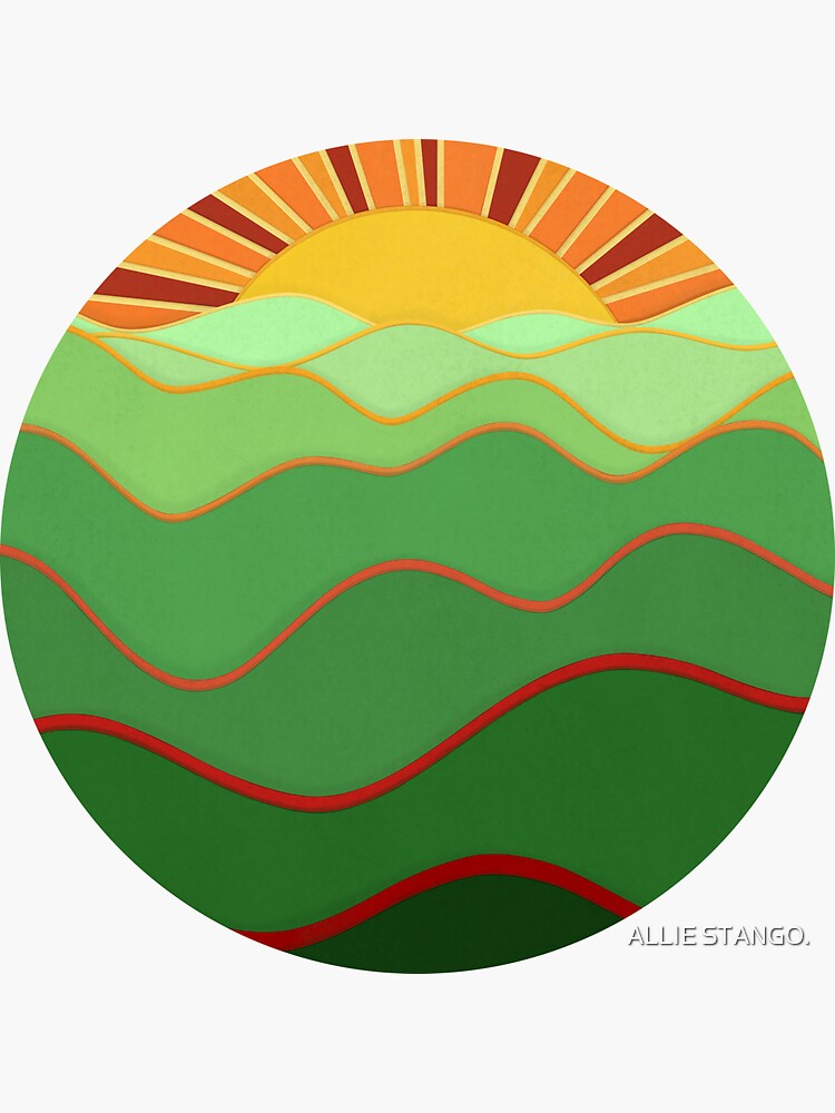 "JUNGLE SUNSET. CIRCLE." Sticker for Sale by alliestango | Redbubble