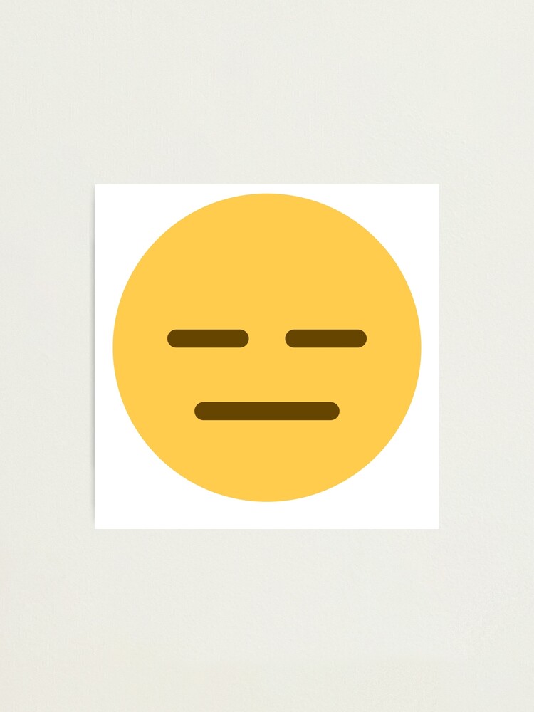 "Expressionless face emoji" Photographic Print by Winkham | Redbubble