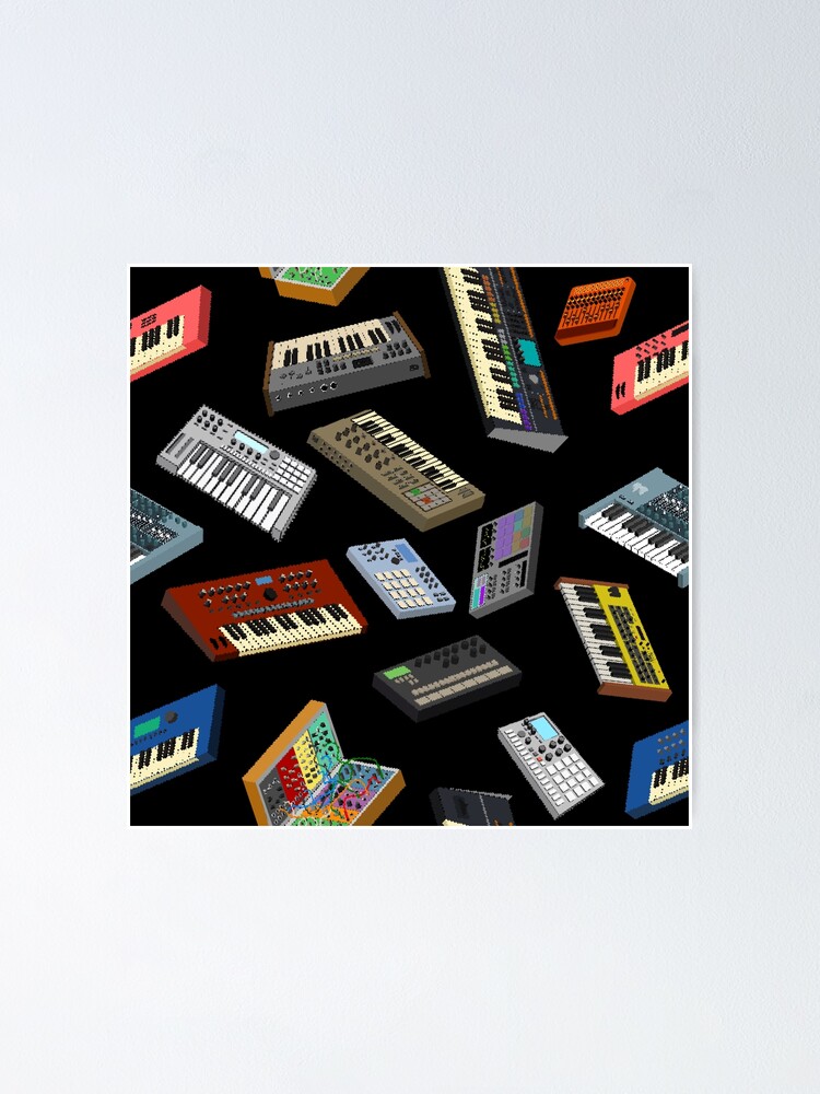 "Synthesizers Pixel Art" Poster by mewzeek-T | Redbubble