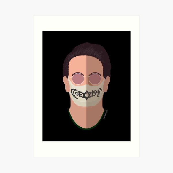 "U2 - Minimalistic Portrait of Bono wearing a PPE mask" Art Print for ...