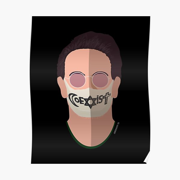 "U2 - Minimalistic Portrait of Bono wearing a PPE mask" Poster by ...