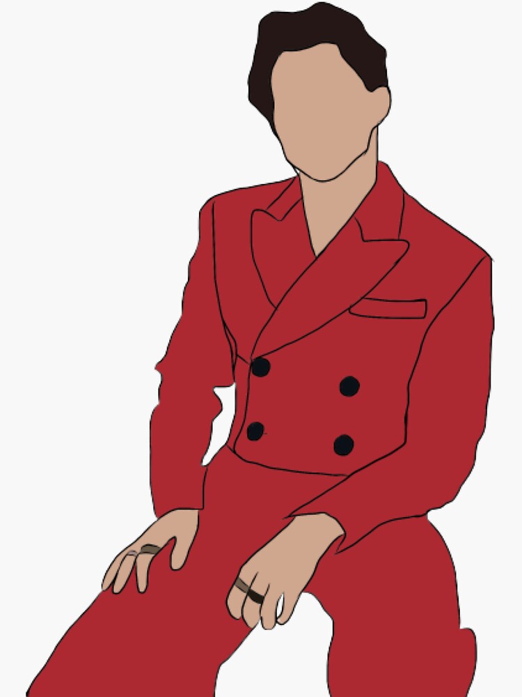"Minimalistic Harry Styles Outline" Sticker by 99laurenroberts | Redbubble