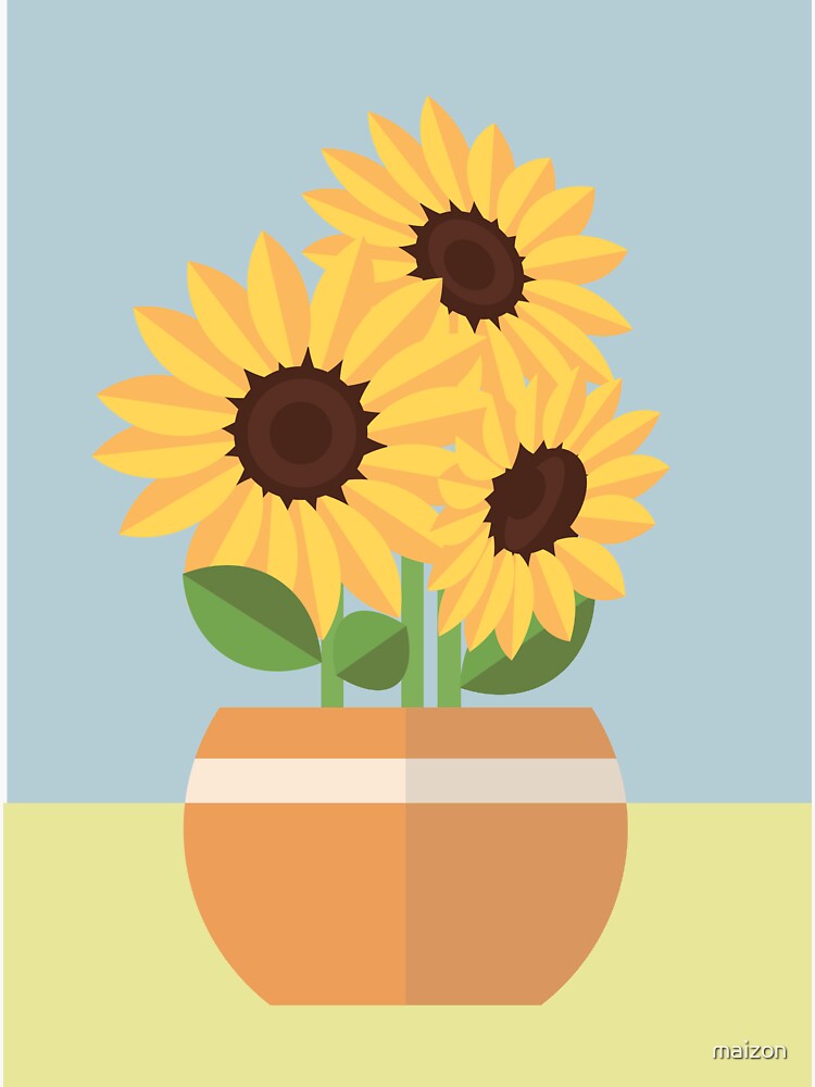 "Sunflower 2D Modern Sticker" Sticker for Sale by maizon | Redbubble