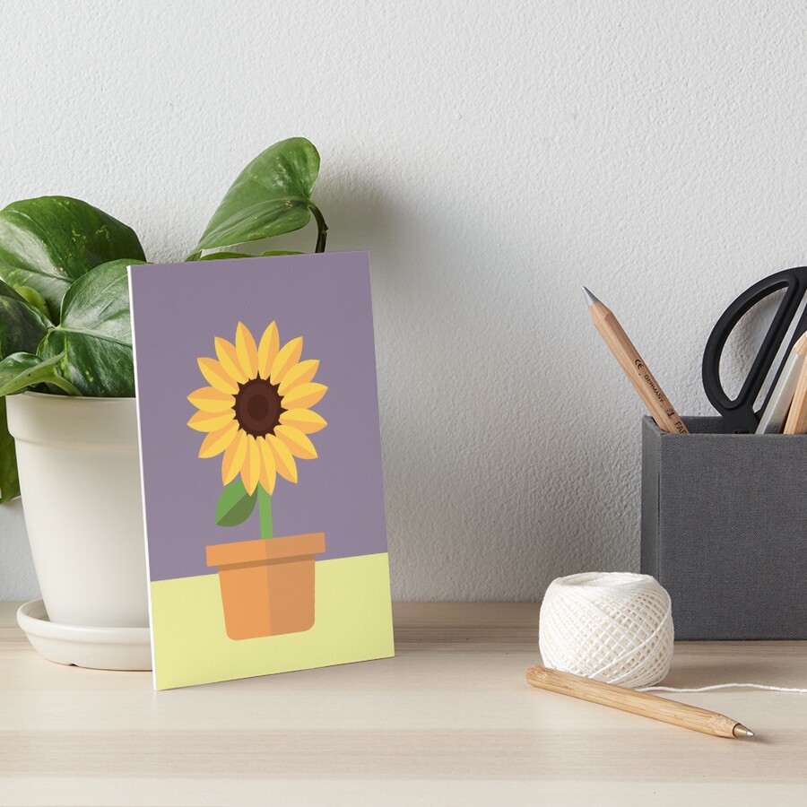 "Sunflower 2D Modern Sticker" Art Board Print for Sale by maizon ...