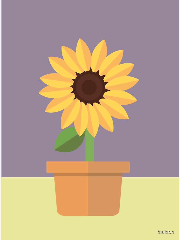 "Sunflower 2D Modern Sticker" Sticker for Sale by maizon | Redbubble