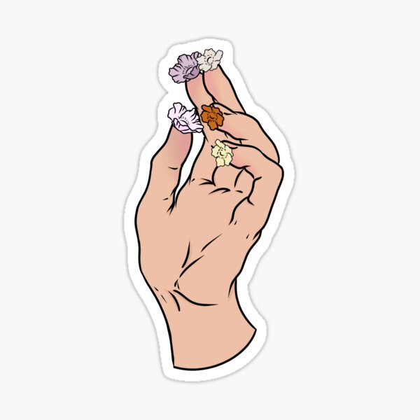 "Hand and Flowers" Sticker by needapurpose | Redbubble