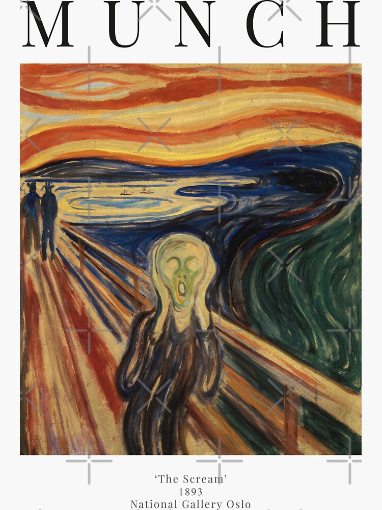 "The Scream - Edvard Munch - Exhibition Poster" Sticker for Sale by studiofrivolo | Redbubble