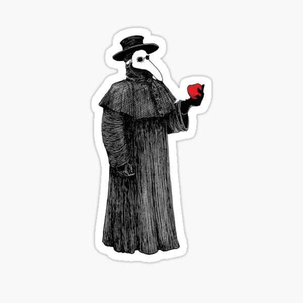 " Medieval Plague Doctor with apple - Medico Della Peste" Sticker by ...