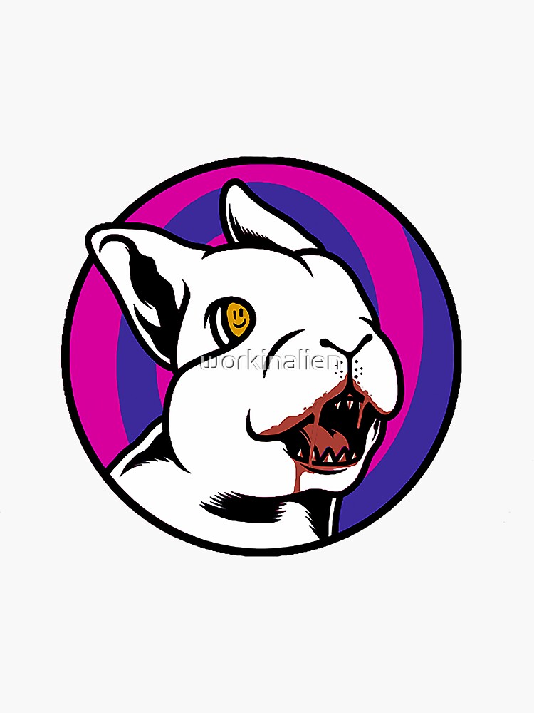 "White Rabid" Sticker by workinalien | Redbubble