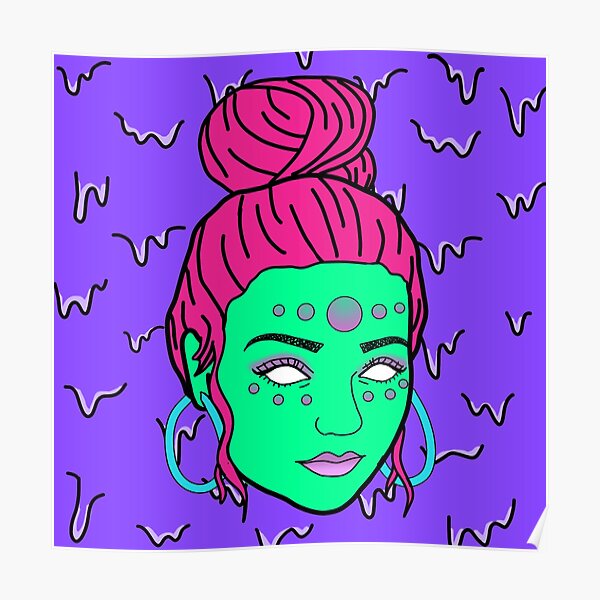 "Alien Drip Neon Art" Poster by erikasauer | Redbubble