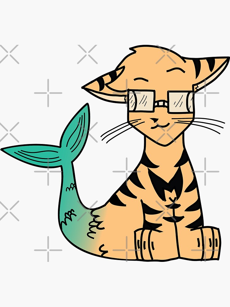 "MerTiger" Sticker for Sale by sapostrophebach | Redbubble