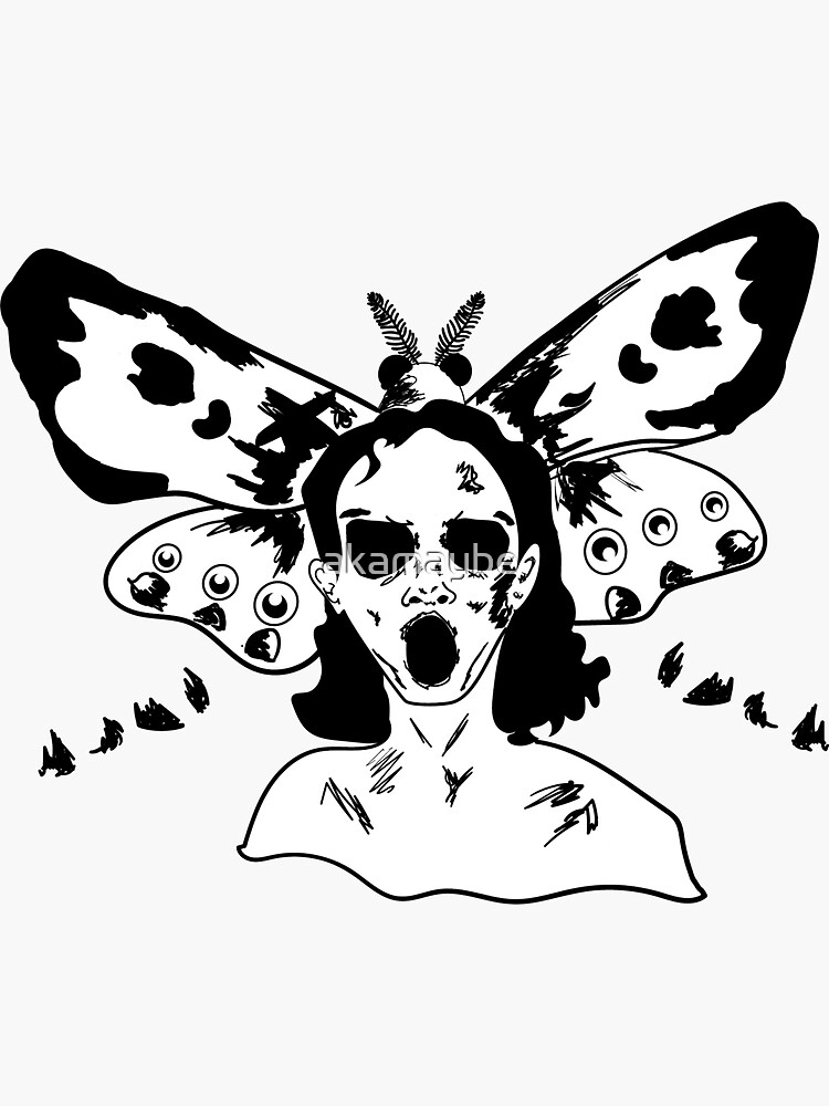 "Horror Butterfly Girl" Sticker by akamaybe | Redbubble