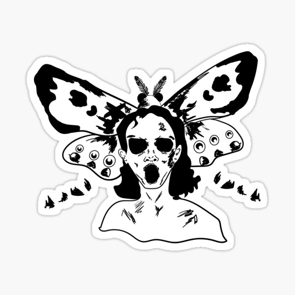 "Horror Butterfly Girl" Sticker by akamaybe | Redbubble