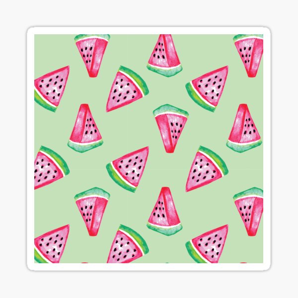 "Watercolor Summer Watermelons on Mint Green" Sticker by Lori-Goree ...