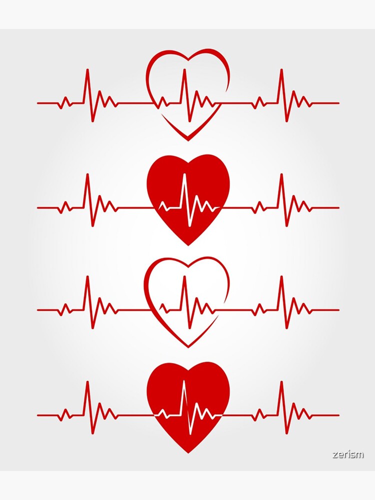 "HEART CARDIOGRAM" Sticker by zerism | Redbubble