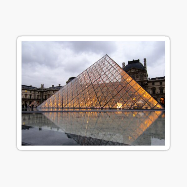 "Paris Louvre Pyramid" Sticker for Sale by BlackBeret | Redbubble