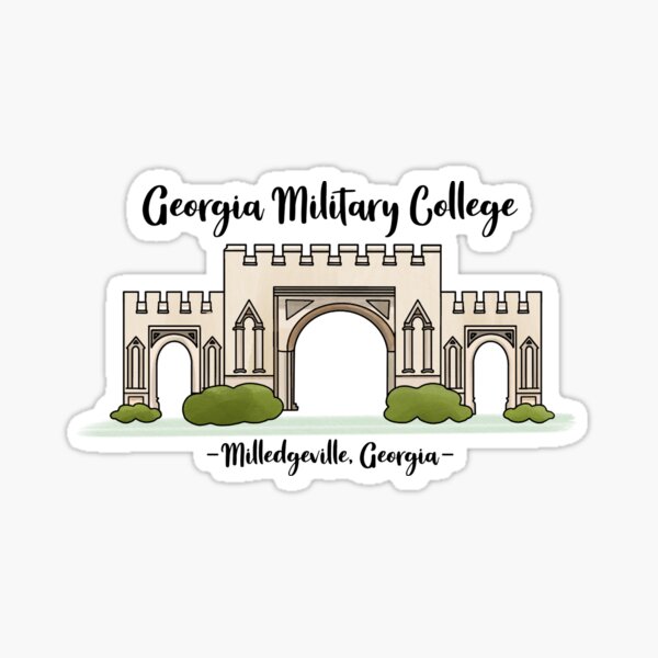 "Georgia Military College Entrance " Sticker for Sale by PolishedGinger ...