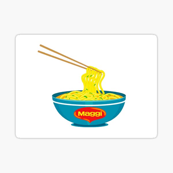 "Maggi in Bowl" Sticker by khushig22 | Redbubble