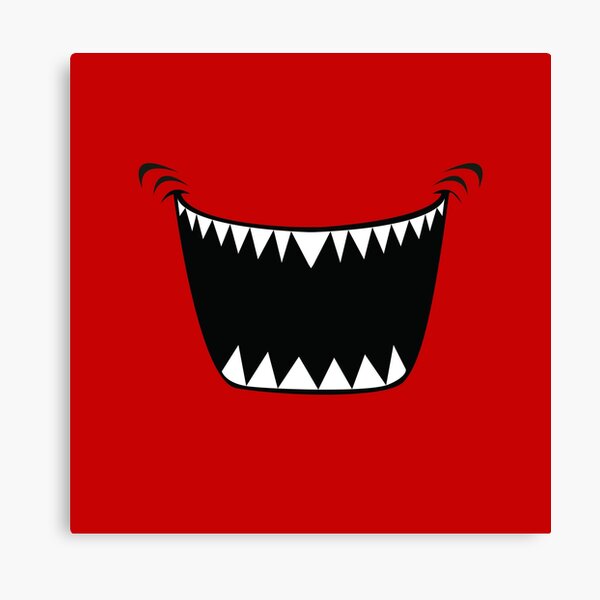 "Evil smile illustrated cartoon mouth of a devil" Canvas Print for Sale ...