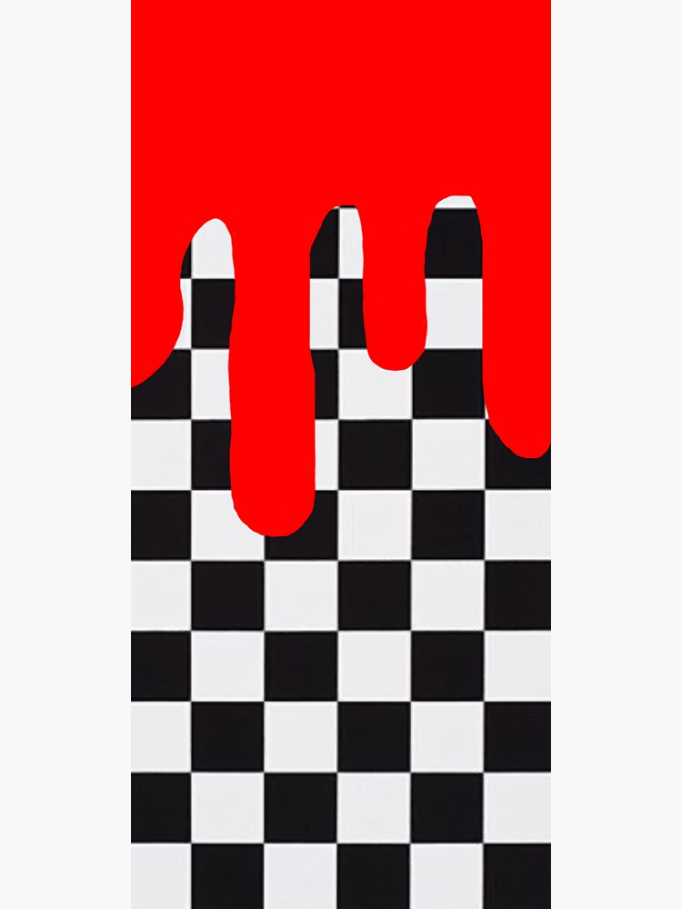 "Red drip over checkered" Sticker for Sale by abbyknapp | Redbubble