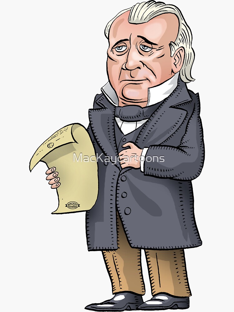 "President James K. Polk" Sticker for Sale by MacKaycartoons | Redbubble