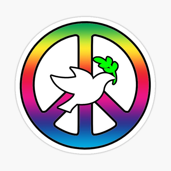 "Peace Sign (With Dove of Peace)" Sticker for Sale by mpodger | Redbubble