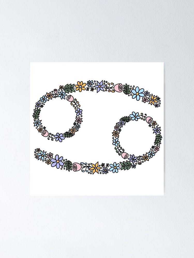 "Cute Cancer Zodiac Sign Symbol" Poster for Sale by karinapezeshkan ...