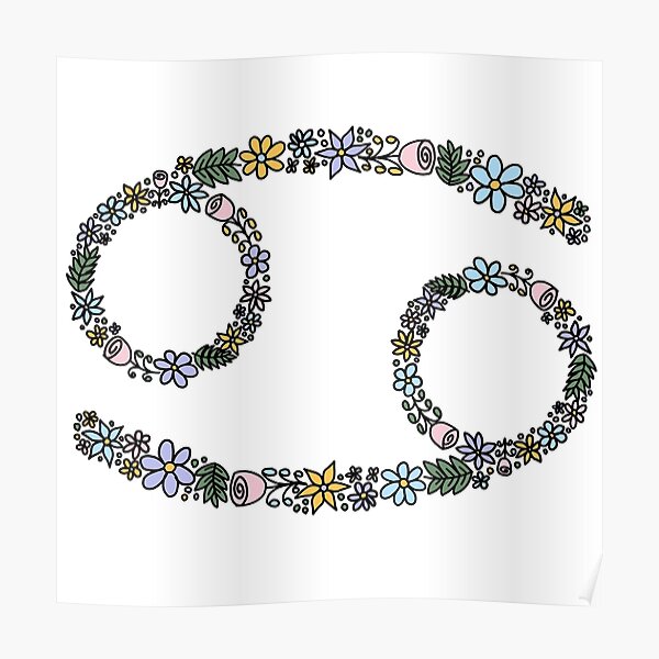 "Cute Cancer Zodiac Sign Symbol" Poster for Sale by karinapezeshkan ...
