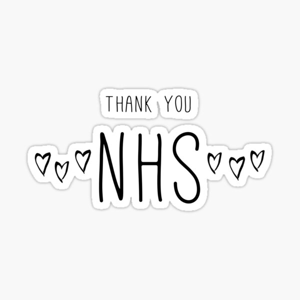"Thank you Nhs" Sticker for Sale by mythandframe | Redbubble