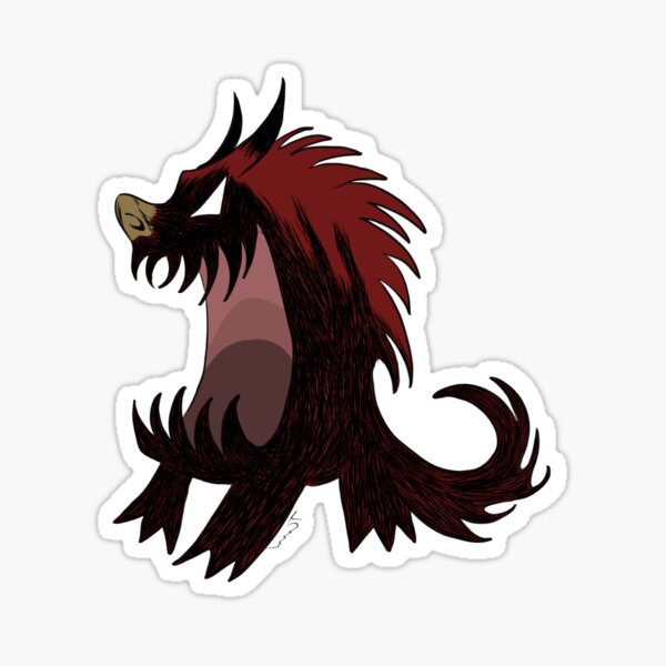 "Red hound, Don't starve" Sticker by Cheezwiz | Redbubble