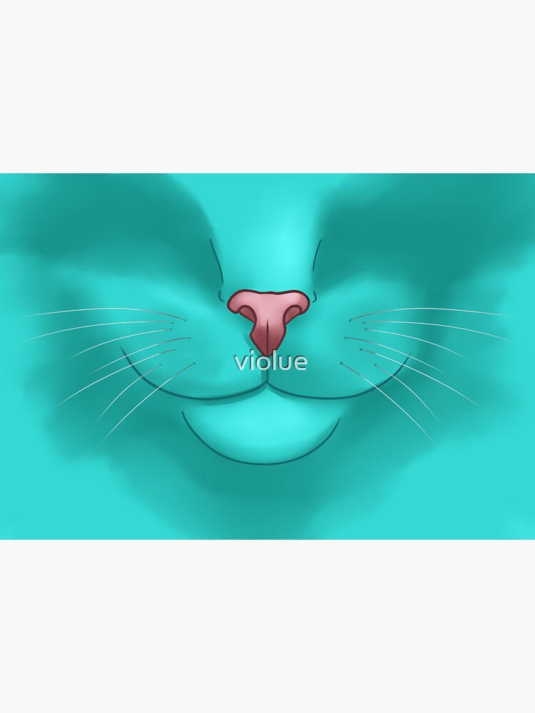 "Cyan Cat Mask" Sticker for Sale by violue | Redbubble