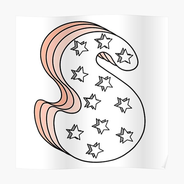 "Starry Retro Letter S Lowercase" Poster for Sale by allyyxoxo | Redbubble