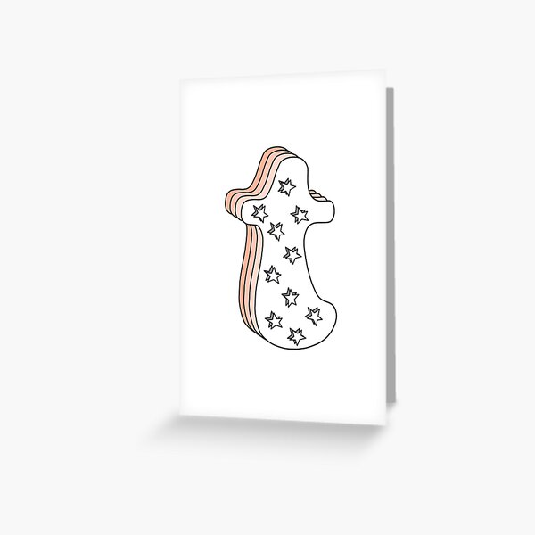 Starry Retro Letter T Lowercase Greeting Card By Allyyxoxo Redbubble
