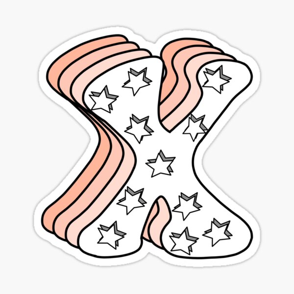 "Starry Retro Letter X Lowercase" Sticker for Sale by allyyxoxo | Redbubble