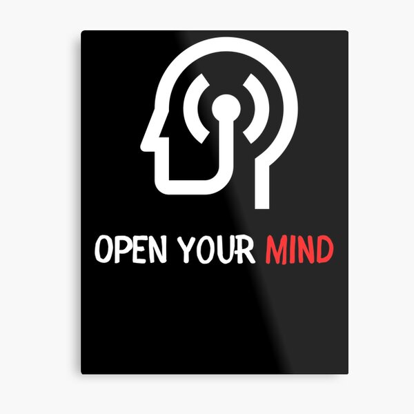 "funny open your mind shirt smart mind mask fresh mind sticker" Metal ...